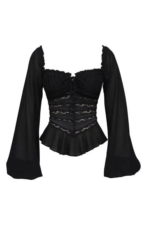 House Of Cb Cara Long Sleeve Georgette Top