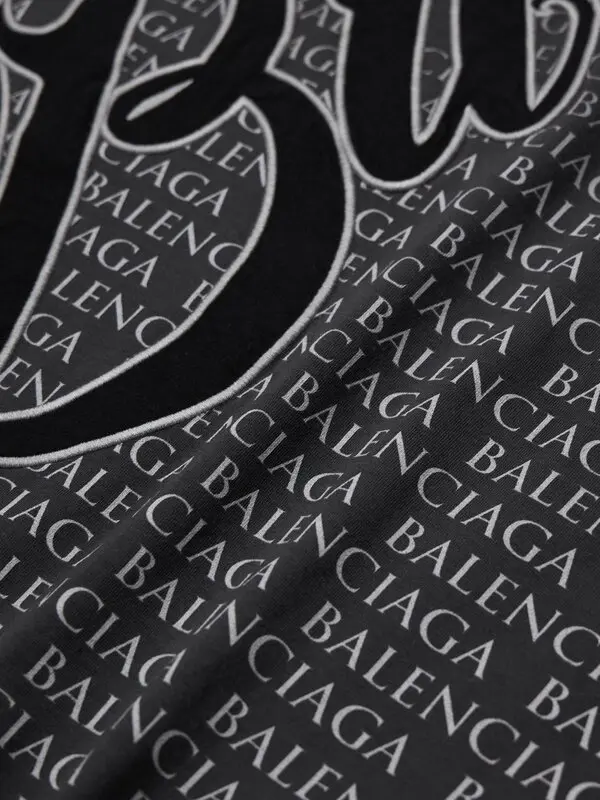 Balenciaga Logo-appliquéd Printed Cotton-jersey T-shirt