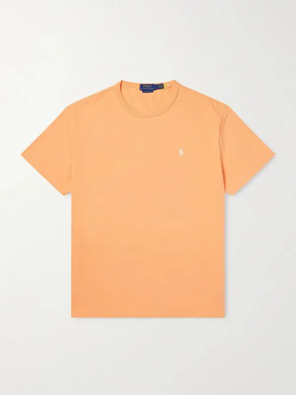 Polo Ralph Lauren Logo-embroidered Cotton-jersey T-shirt - Orange