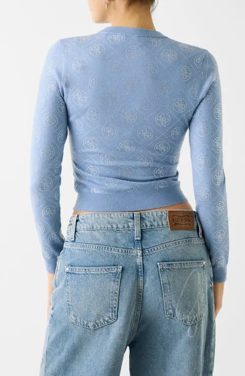Guess Rhinestone Embellished Sweater - Light Blue