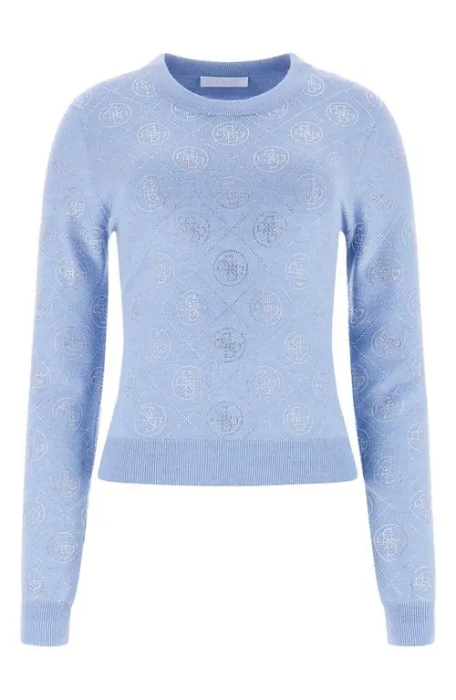 Guess Rhinestone Embellished Sweater - Light Blue