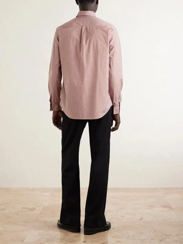 Paul Smith Button-down Collar Checked Cotton-poplin Shirt - Pink
