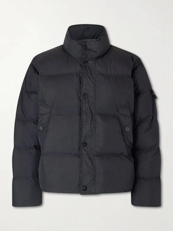 Stone Island Logo-appliquéd Quilted Crinkle Reps Down Jacket