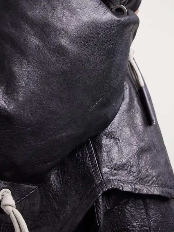 Rick Owens Embellished Leather Drawstring Backpack