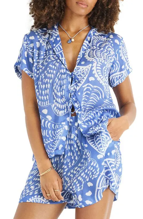 Vitamin A® Kami Tie Front Cover-up Top - Blue