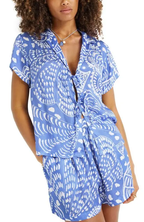 Vitamin A® Kami Tie Front Cover-up Top - Blue