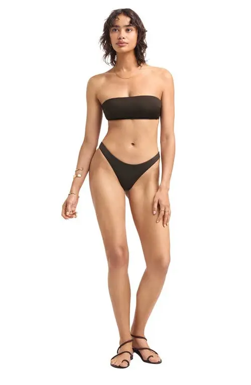 Vitamin A® California High Leg Bikini Bottoms - Deep Earth