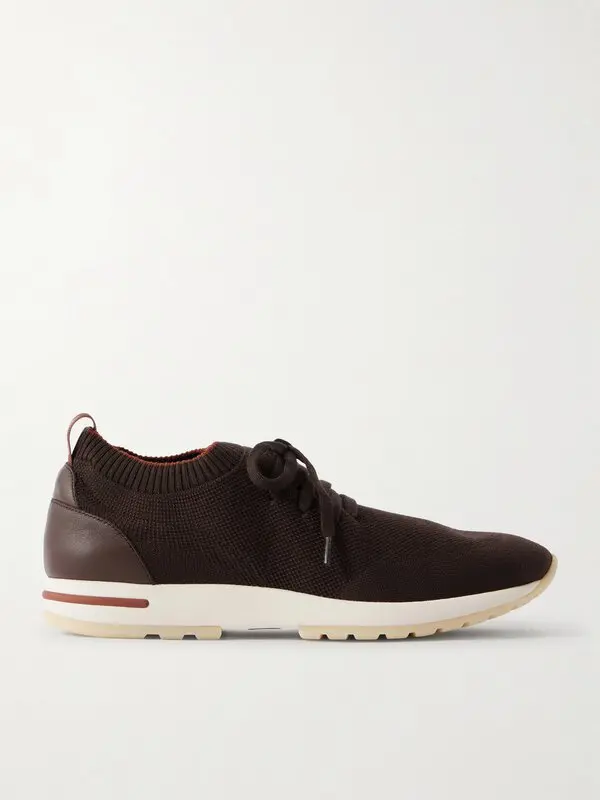 Loro Piana 360 Flexy Leather-trimmed Wish® Wool Sneakers - Brown
