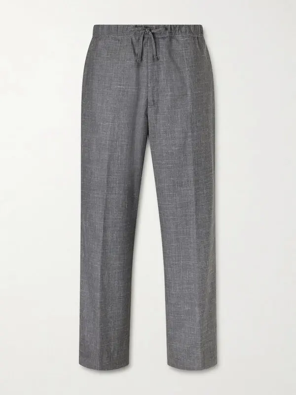 Officine Générale Nilson Straight-leg Virgin Wool-blend Trousers - Gray