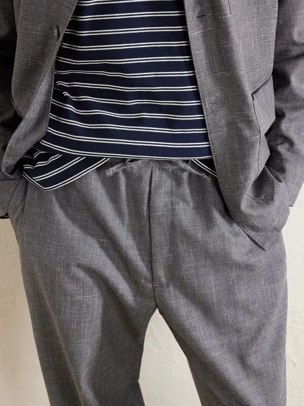 Officine Générale Nilson Straight-leg Virgin Wool-blend Trousers - Gray