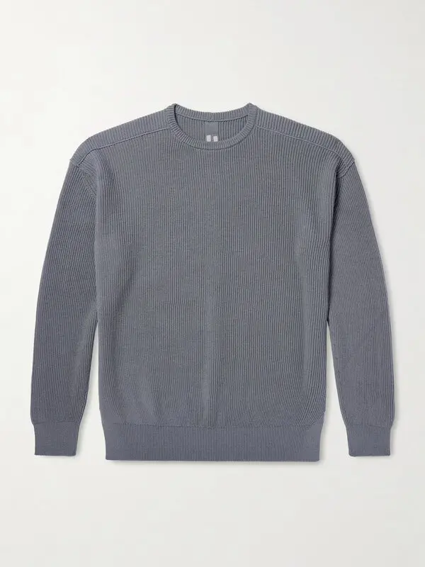 Rick Owens Jumbo Ribbed Virgin Wool Sweater - Gray