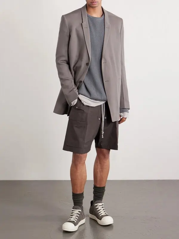 Rick Owens Jumbo Ribbed Virgin Wool Sweater - Gray