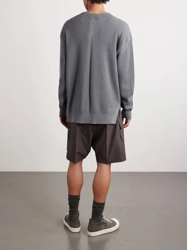 Rick Owens Jumbo Ribbed Virgin Wool Sweater - Gray