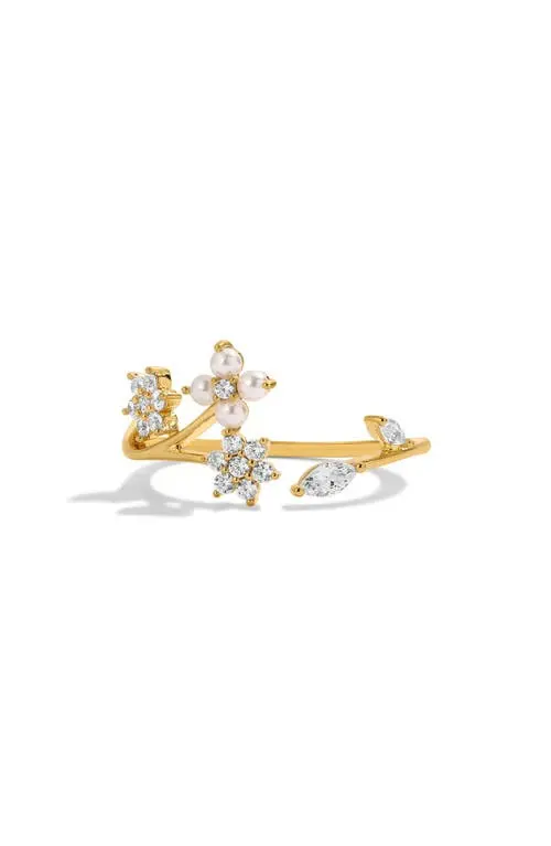 GIRLS CREW Wispy Adjustable Cubic Zirconia Ring - Gold