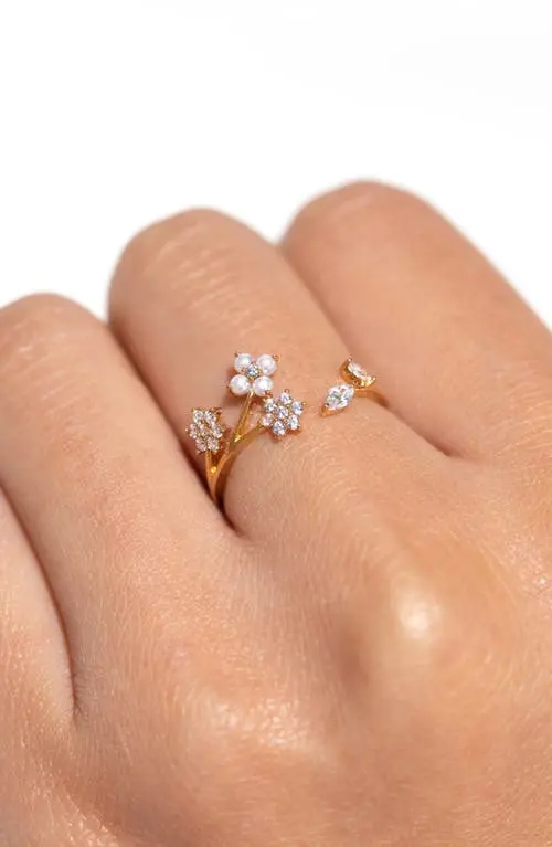 GIRLS CREW Wispy Adjustable Cubic Zirconia Ring - Gold