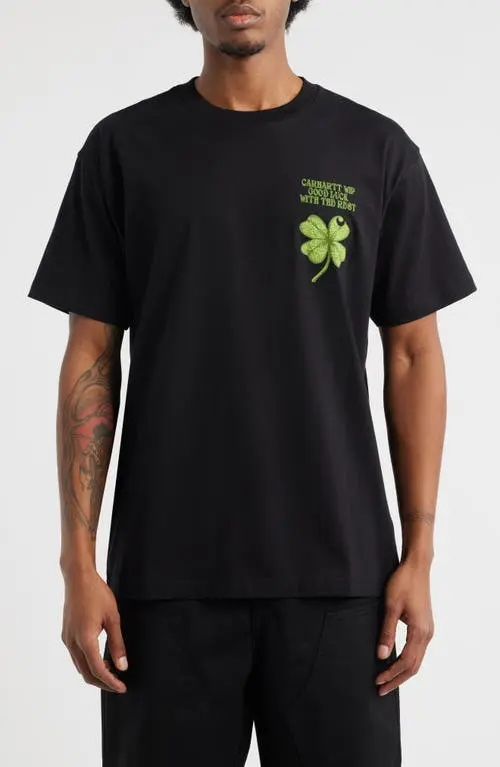 Carhartt Work In Progress Clover Organic Cotton Graphic T-shirt - Black