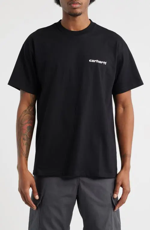 Carhartt Work In Progress Archive Lines Organic Cotton Graphic T-shirt - Black