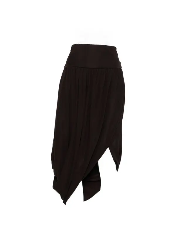 Alaïa Twisted Midi Skirt - Brown