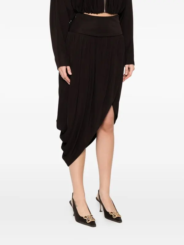 Alaïa Twisted Midi Skirt - Brown