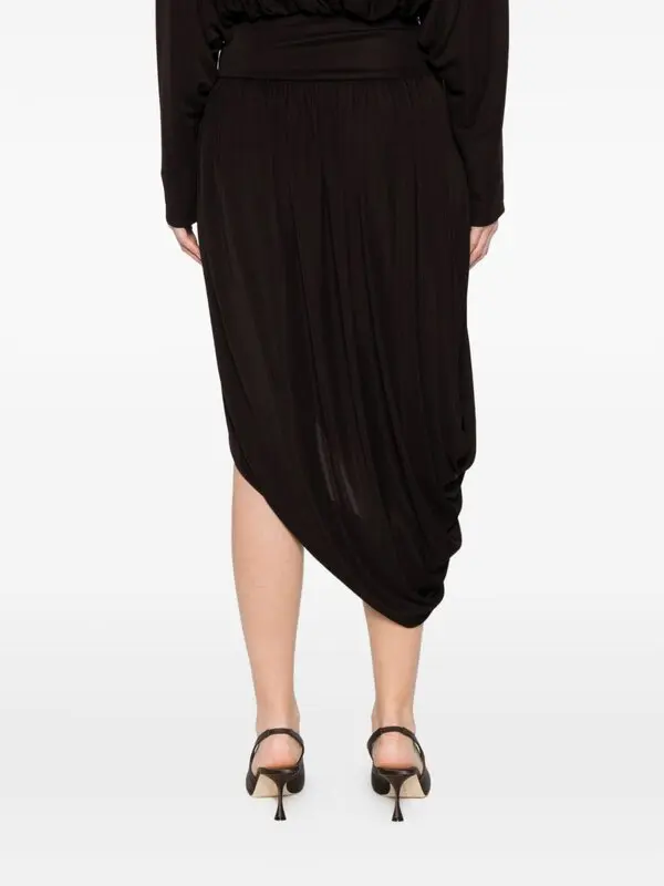 Alaïa Twisted Midi Skirt - Brown