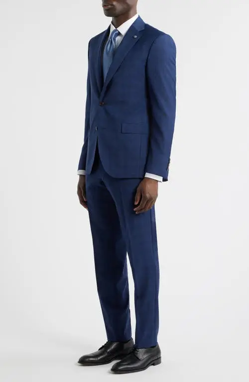 JACK VICTOR Esprit Contemporary Fit Plaid Wool Suit