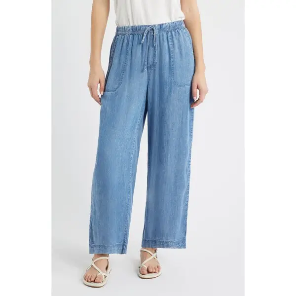 BEACHLUNCHLOUNGE Inaya Chambray Ankle Pants - Medium Wash