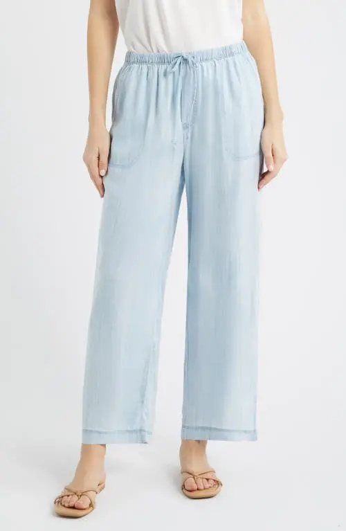 BEACHLUNCHLOUNGE Asthin Chambray Drawstring Pants - Bleach Wash