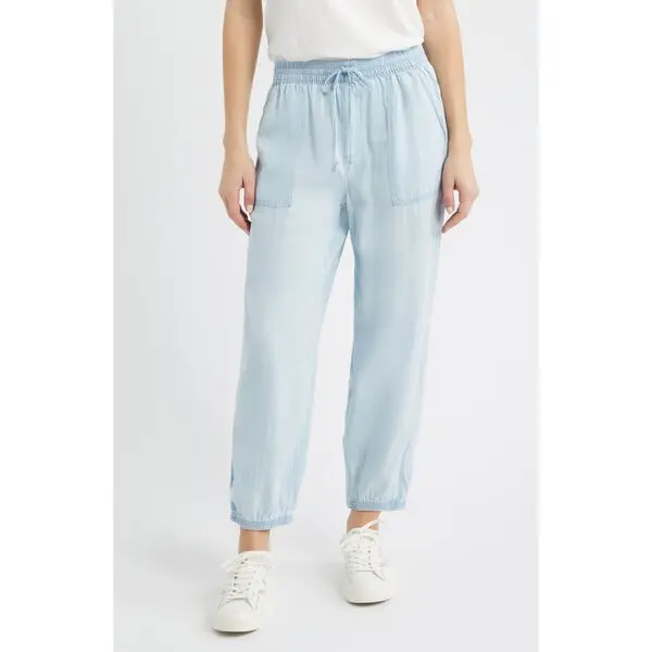 BEACHLUNCHLOUNGE Andi Chambray Drawstring Joggers - Bleach Wash