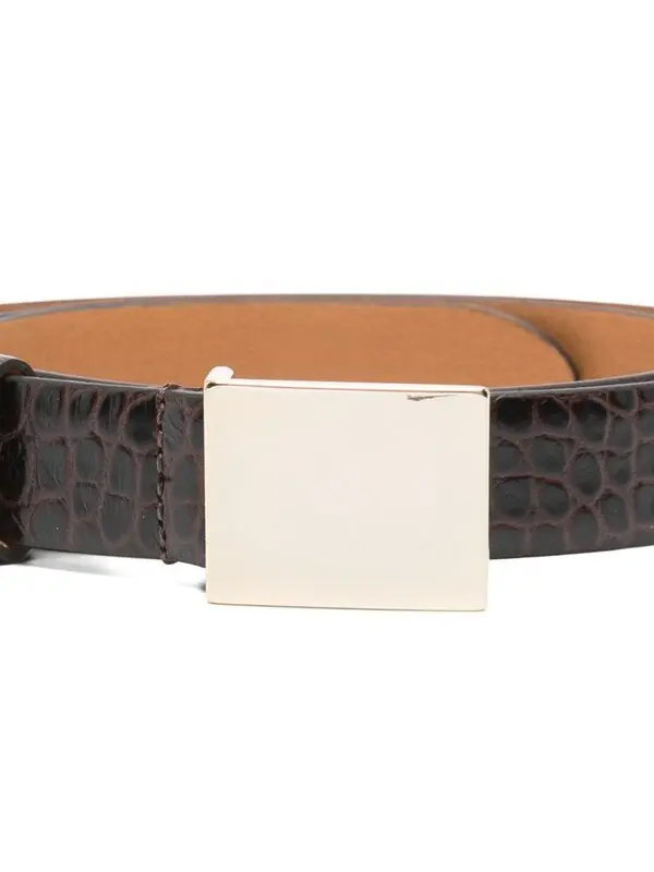 ALYSI Leather Belt With Croc Effect