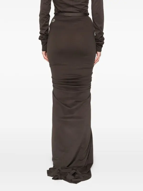 MONCLER + RICK OWENS Cotton Long Skirt - Grey