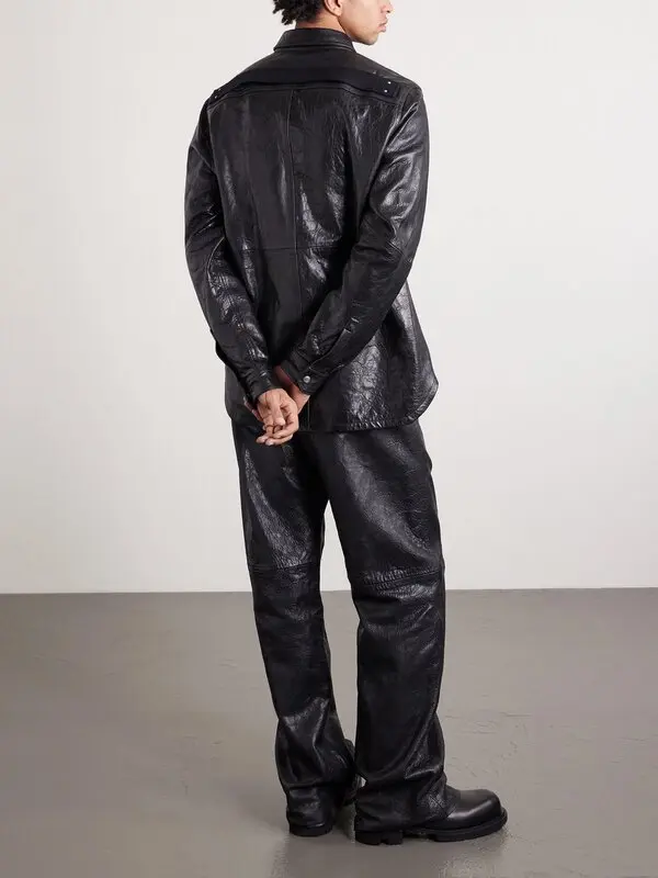 Rick Owens Textured Leather Overshirt