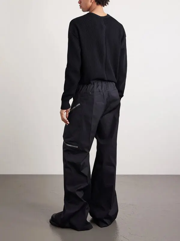 Rick Owens Heizer Belas Wide-leg Cotton-blend Cargo Trousers - Black
