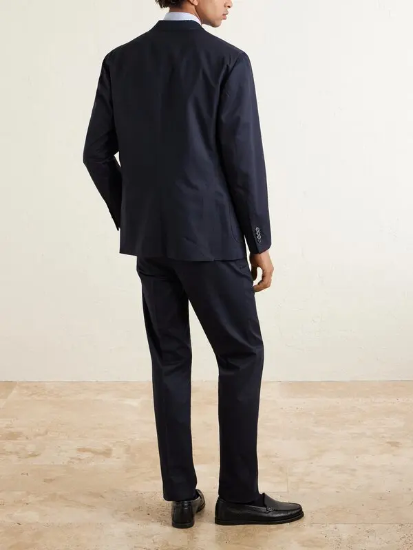Boglioli Tapered Lyocell And Cotton-blend Twill Suit Trousers