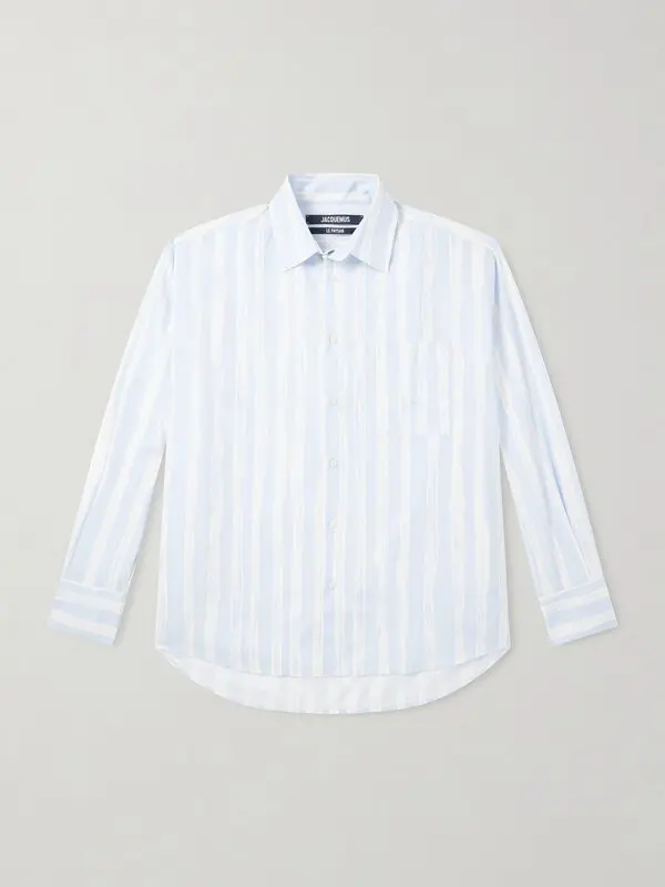 Jacquemus Striped Cotton-poplin Shirt - Blue