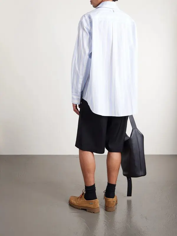 Jacquemus Striped Cotton-poplin Shirt - Blue