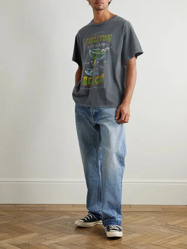 GALLERY DEPT. Don't Die Printed Distressed Cotton-jersey T-shirt - Gray