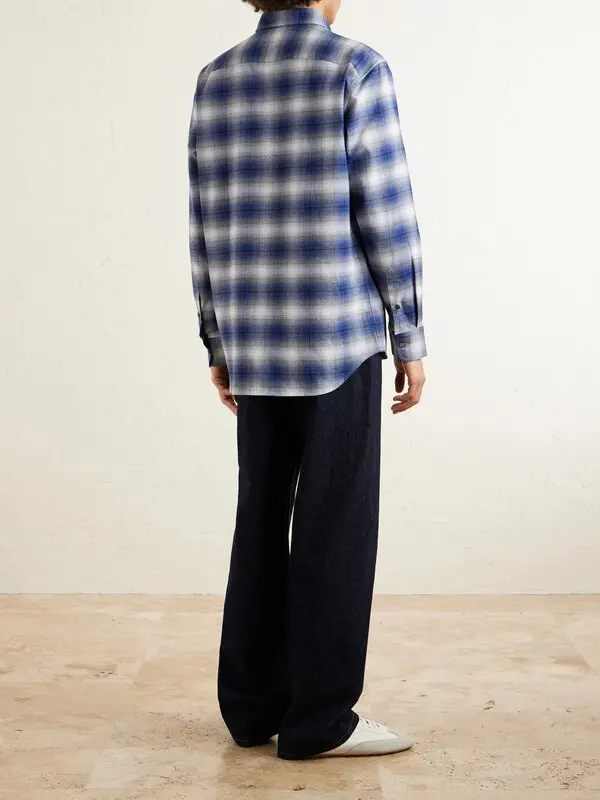 Brioni Checked Cotton-flannel Shirt