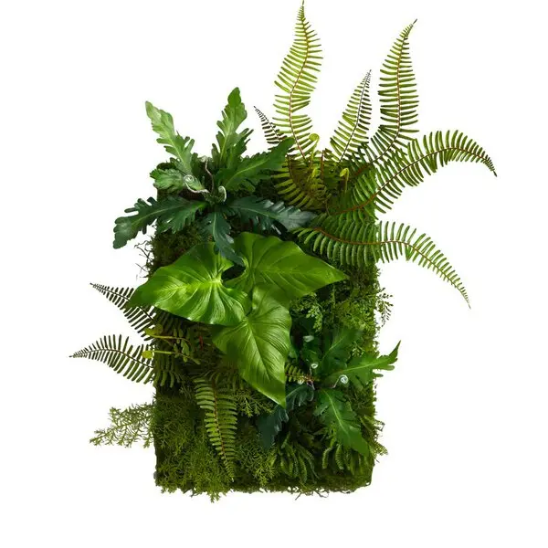 NEARLY NATURAL 24-in X 16-in Mixed Foliage Artificial Living Wall - Green
