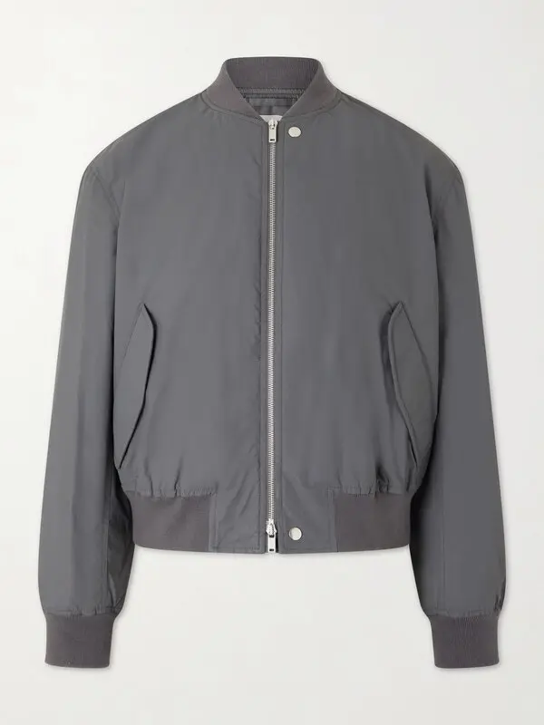 JIL SANDER Cotton Bomber Jacket - Gray