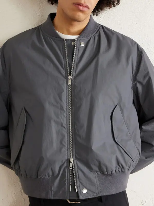 JIL SANDER Cotton Bomber Jacket - Gray