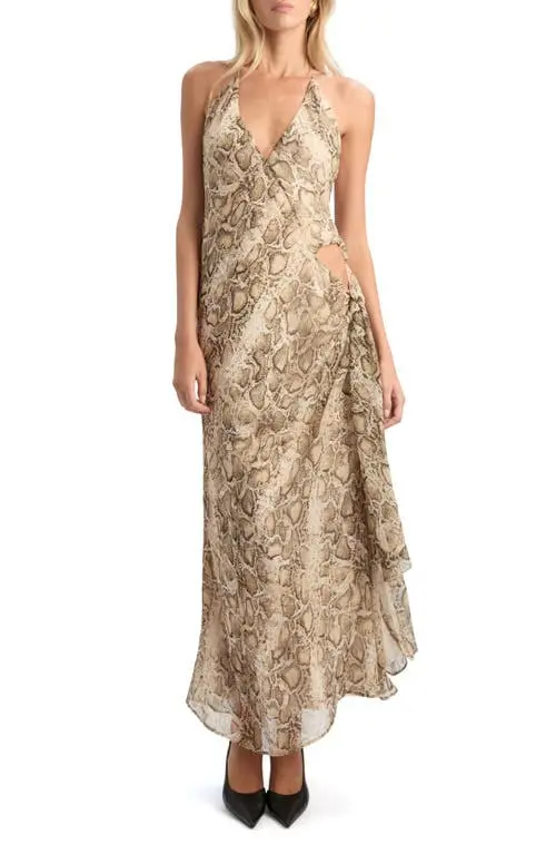 Bardot Cyrel Snakeskin Print Maxi Dress
