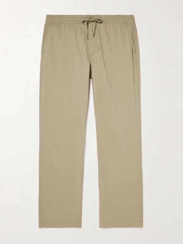 Polo Ralph Lauren Straight-leg Cotton-blend Seersucker Trousers