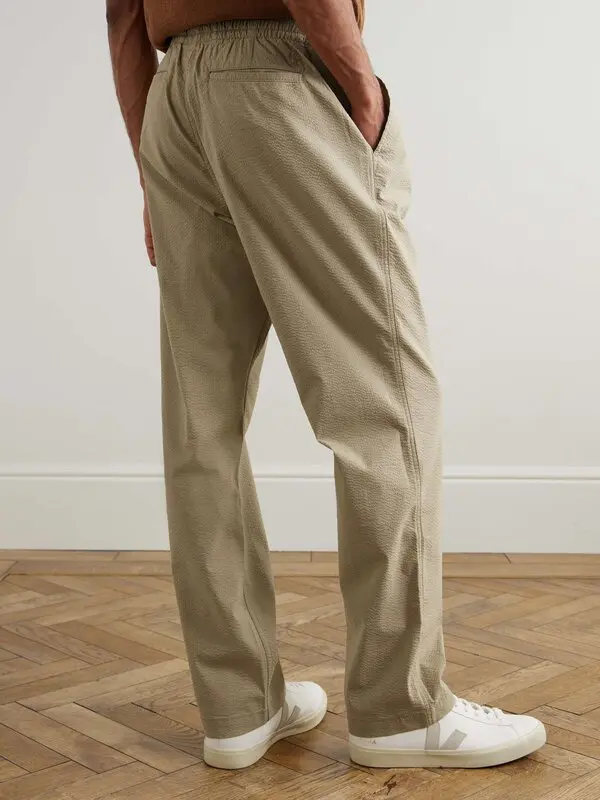 Polo Ralph Lauren Straight-leg Cotton-blend Seersucker Trousers