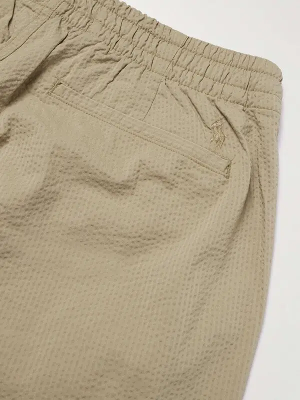 Polo Ralph Lauren Straight-leg Cotton-blend Seersucker Trousers