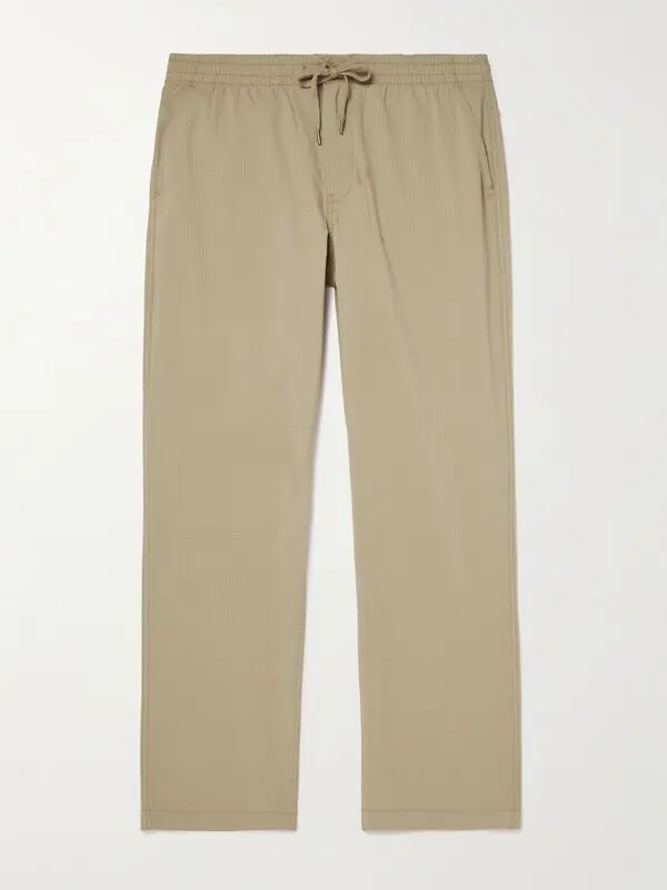 Polo Ralph Lauren Straight-leg Cotton-blend Seersucker Trousers - Neutrals