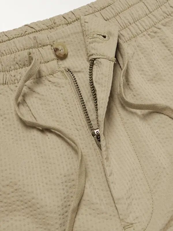 Polo Ralph Lauren Straight-leg Cotton-blend Seersucker Trousers - Neutrals
