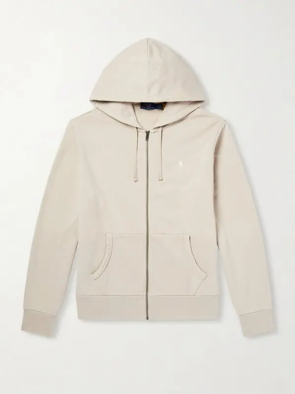 Polo Ralph Lauren Logo-embroidered Zip-up Hoodie - Gray