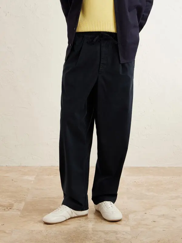 Officine Générale Peterson Tapered Pleated Drawstring Trousers