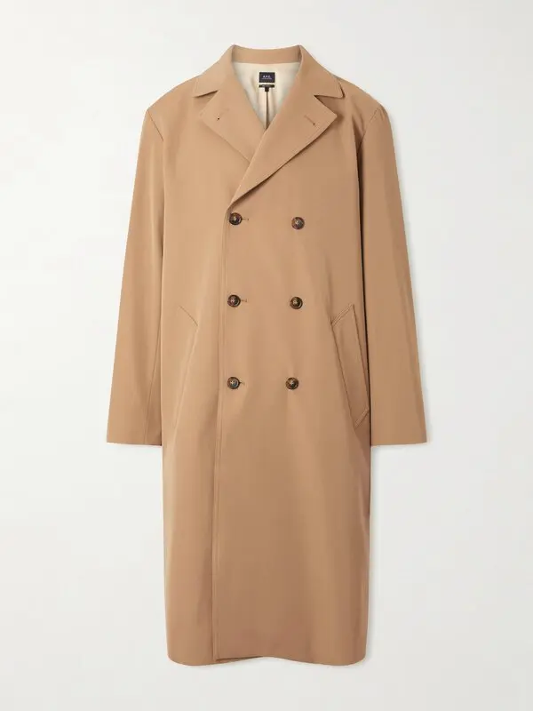 A.p.c. Double-breasted Twill Trench Coat - Neutrals