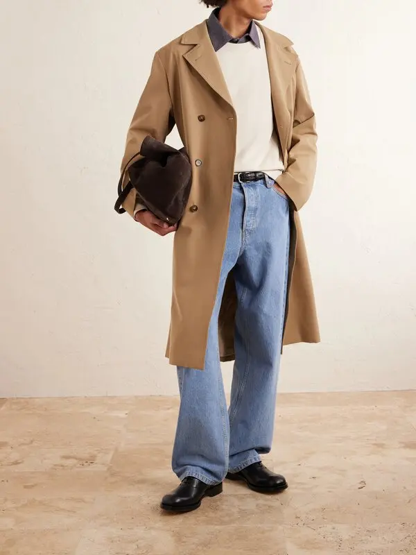 A.p.c. Double-breasted Twill Trench Coat - Neutrals